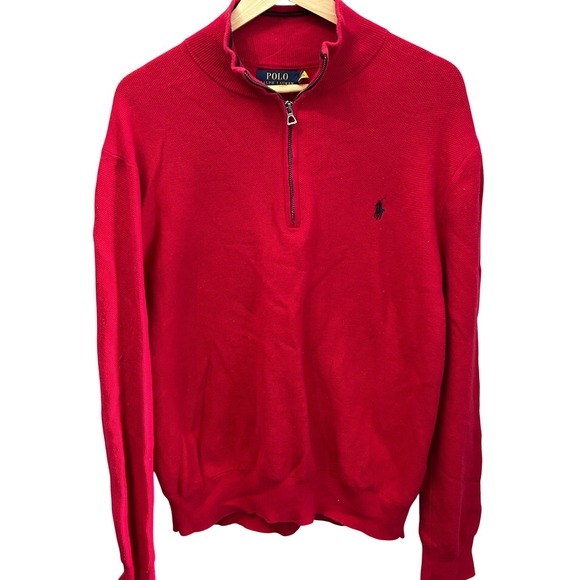 Polo Ralph Lauren | Sweaters | Polo Ralph Lauren Red Quarter Zip ...